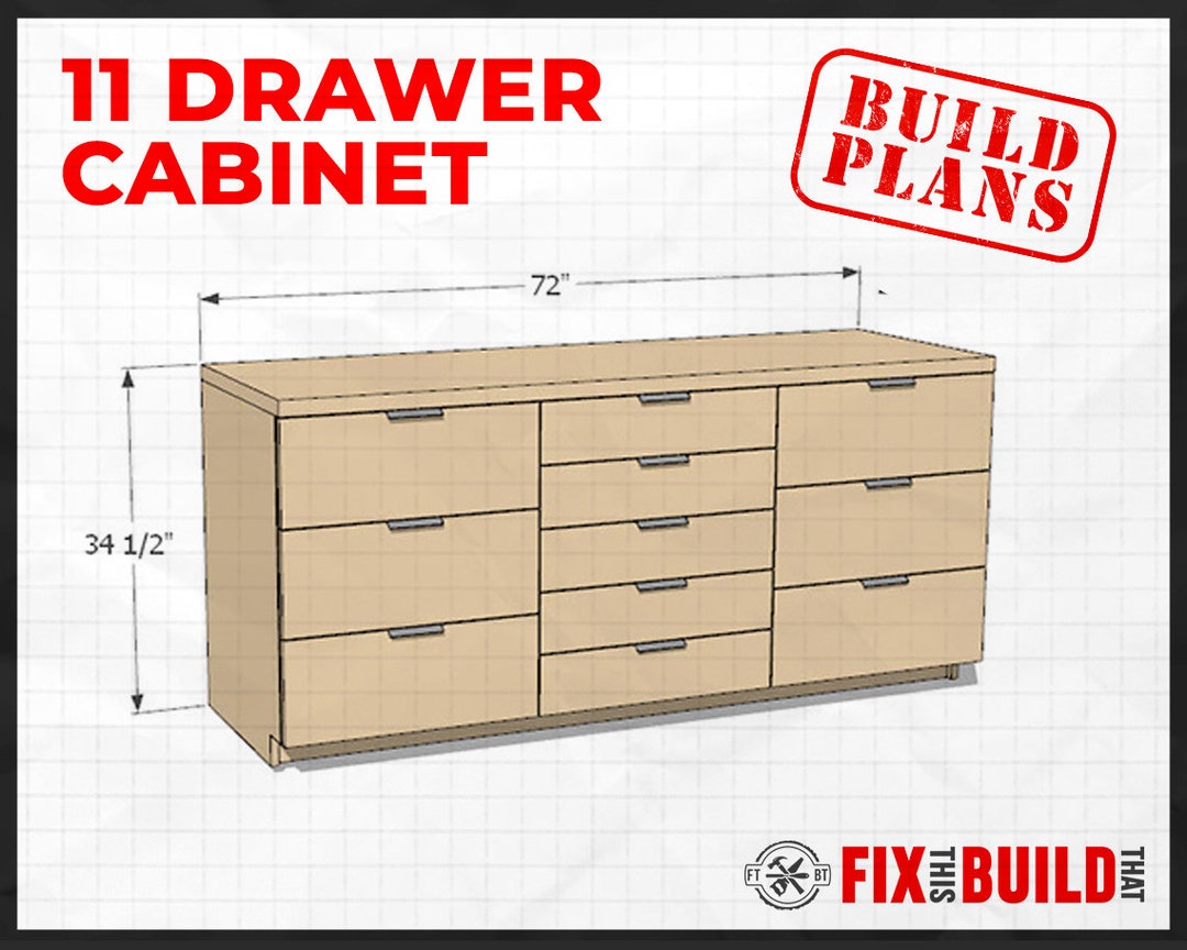 11 Drawer Office Cabinet Plans - Etsy