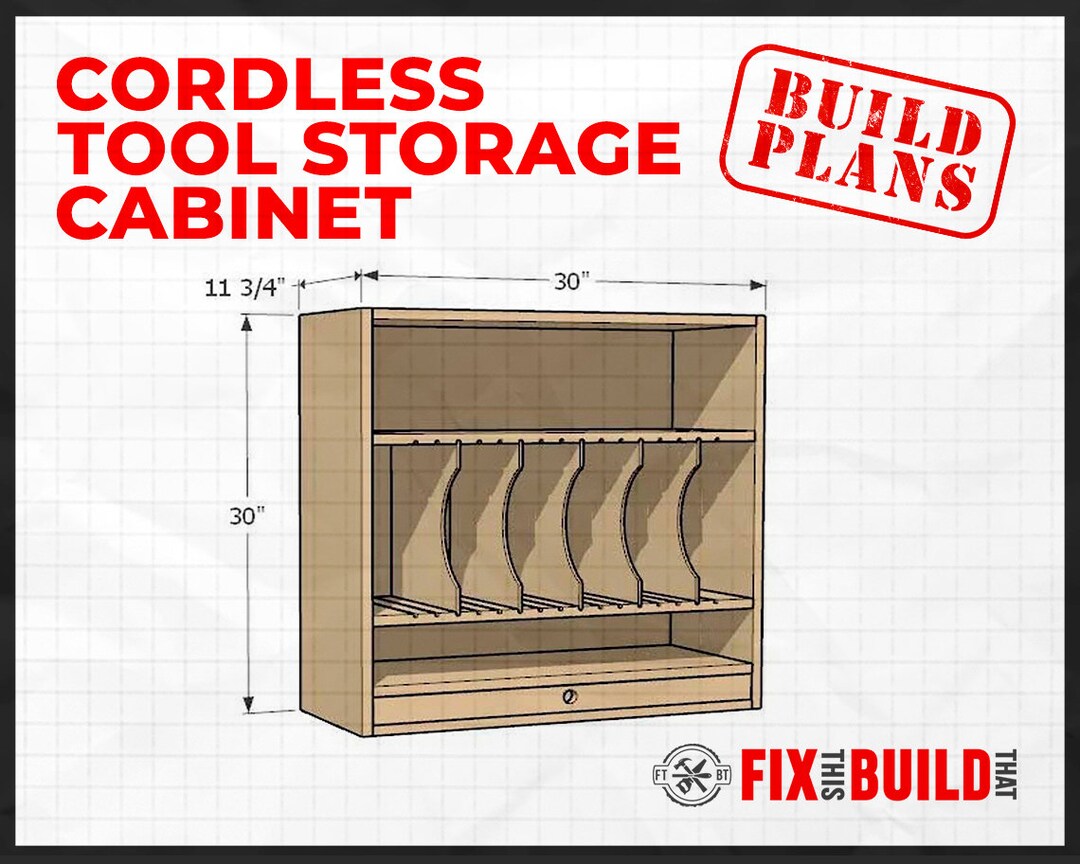 Ultimate Cordless Tool Storage Cabinet Plans - Etsy