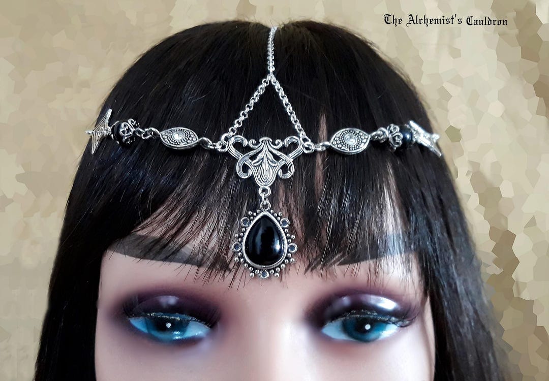 Medieval Circlet, Wiccan Headpiece, Pagan Circlet, Black Circlet, Faery ...