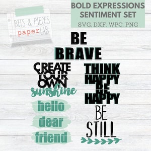 Bold Expressions Card Sentiments SVG - Etsy