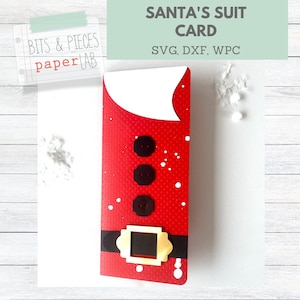Santa Suit Christmas Card SVG - Etsy