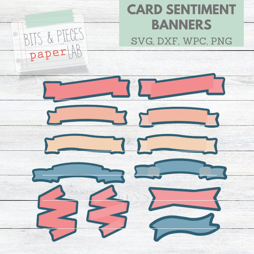 Card Sentiment Banners SVG - Etsy