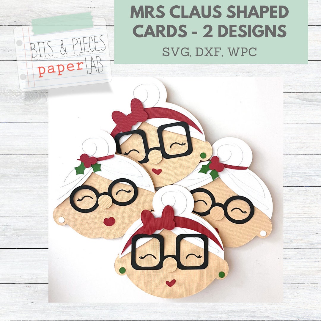 Mrs. Claus Shaped Card SVG Christmas Card SVG - Etsy