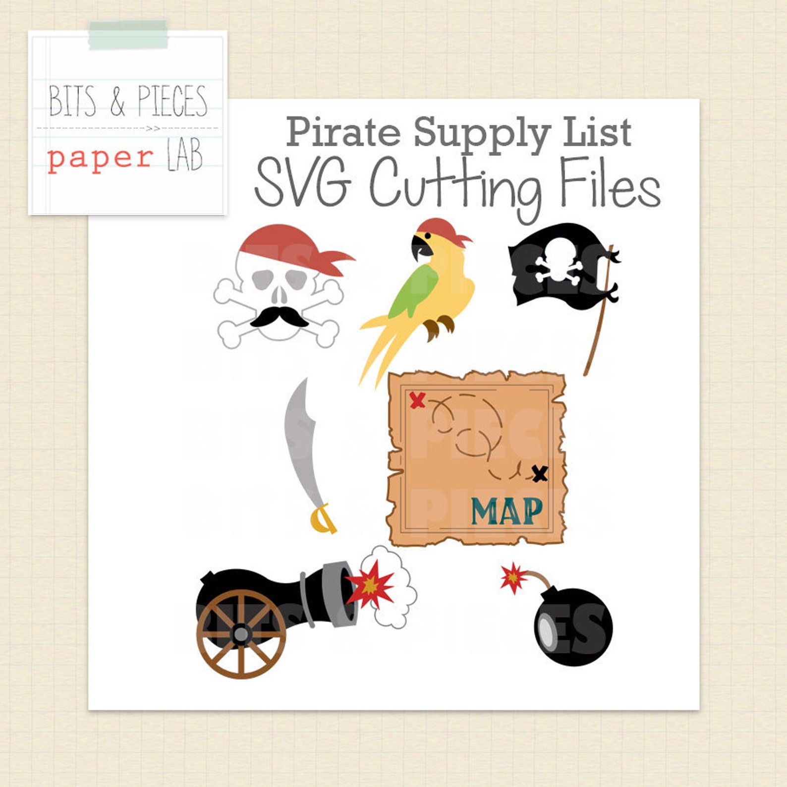 SVG Cutting Files: Pirate Supplies SVG Pirate SVG - Etsy