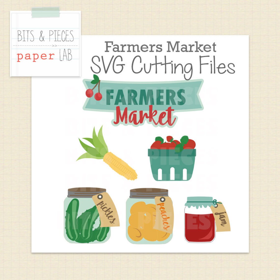 SVG Cutting Files: Farmer's Market Garden Vegetables - Etsy