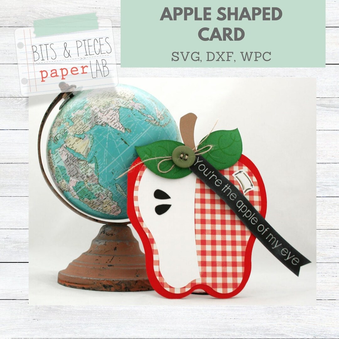 Shaped Apple Card SVG - Teacher Appreciation Card - Etsy