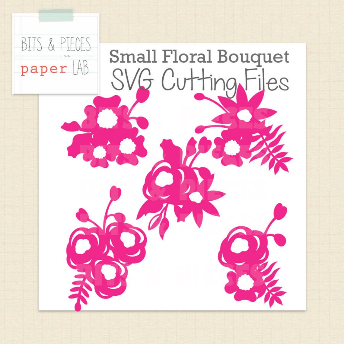 SVG Cutting Files: Small Flower Bouquet SVG, Flower SVG, Flower Cluster ...
