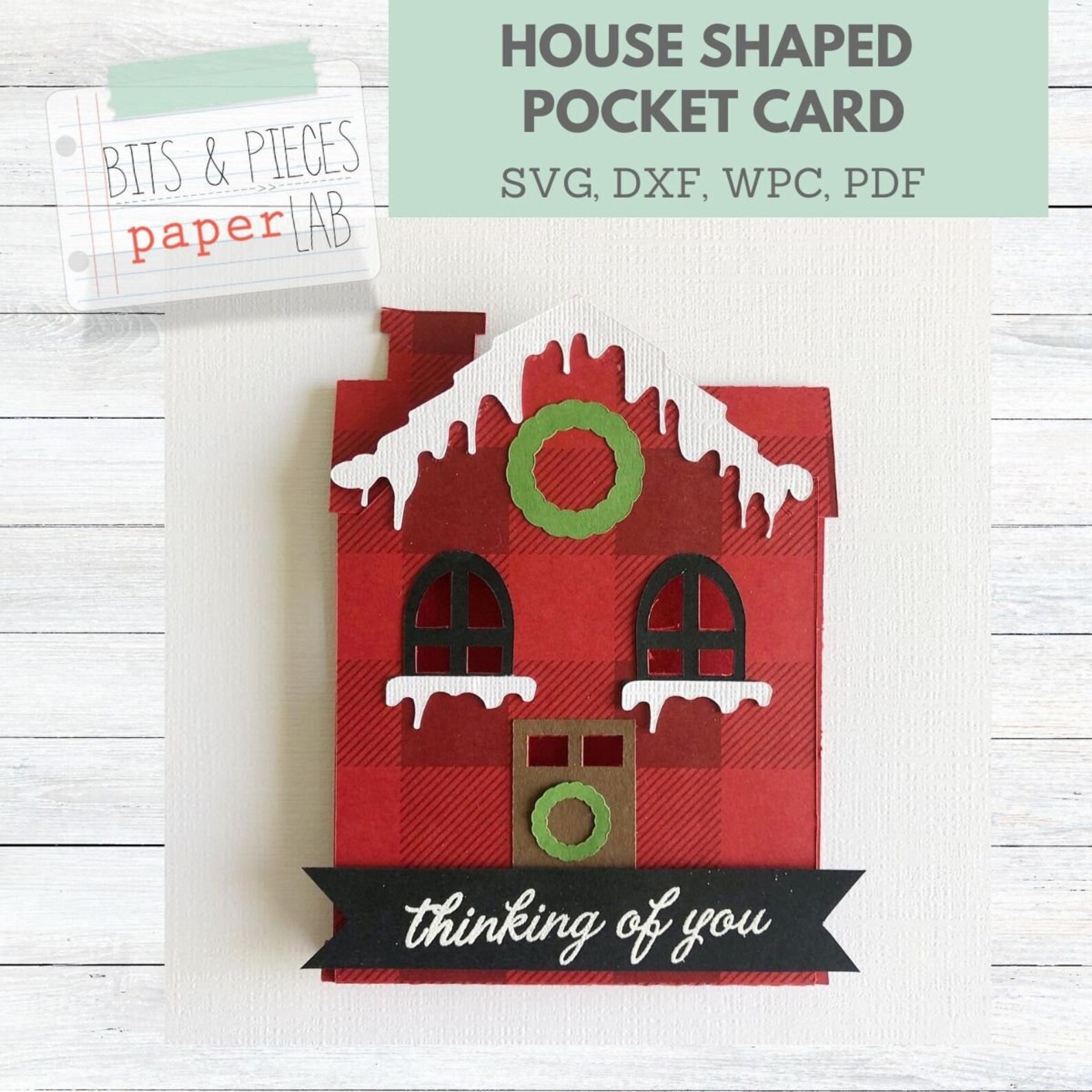 House Shaped Pocket Card SVG Cutting Files - Etsy