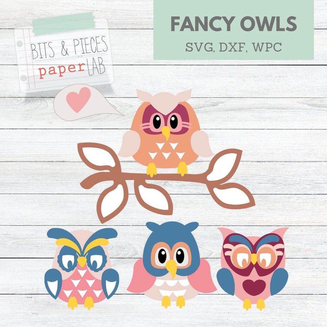 Fancy Owls SVG Cut Files - Etsy