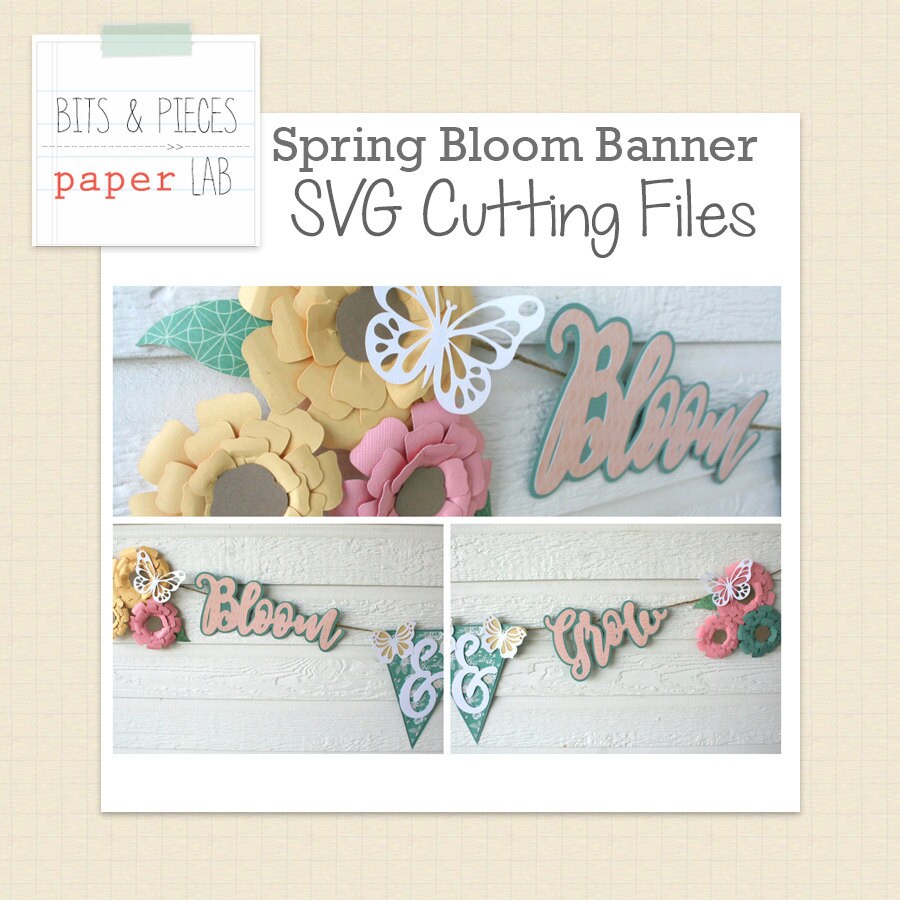 SVG Cutting File Kit: Spring Flower Blooms Banner Flower SVG - Etsy