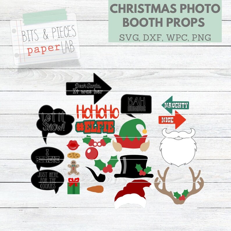 Christmas Photo Booth Props SVG Files - Etsy