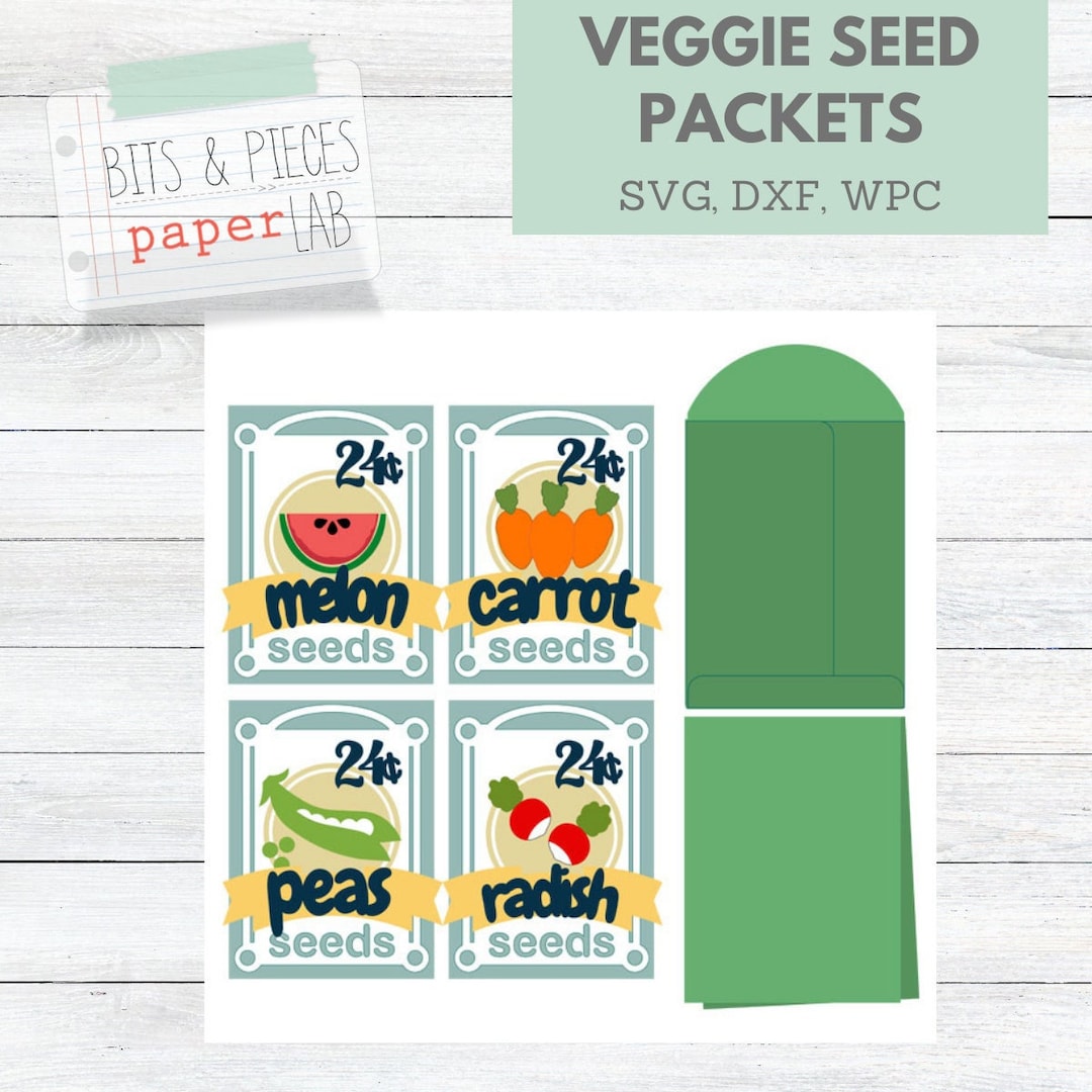 Veggie Seed Packets SVG Cut File for Card Makers - Etsy