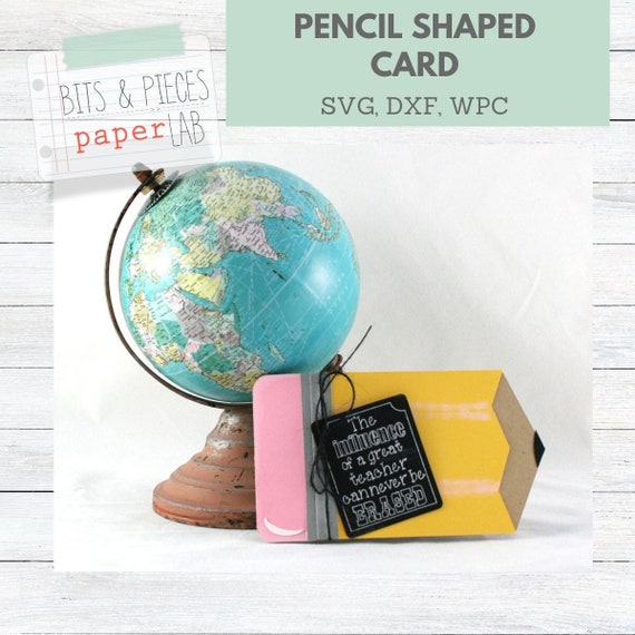 Shaped Pencil Card SVG for Teacher Appreciation - Etsy