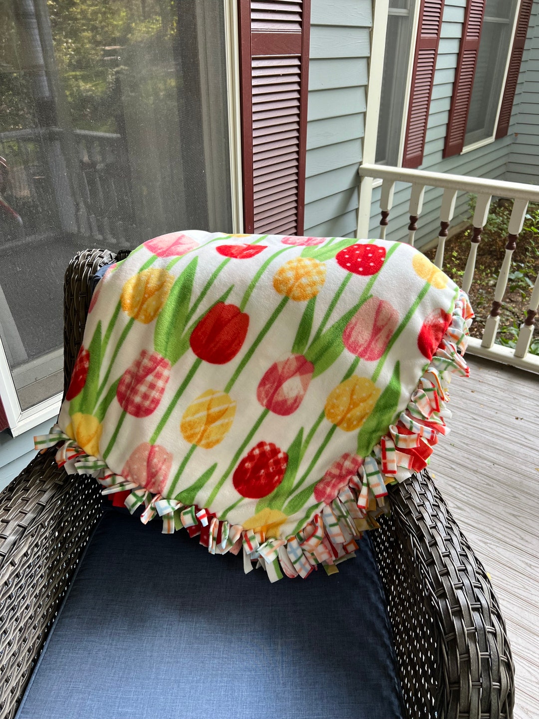 Patchwork Tulips Tie Blanket - Etsy