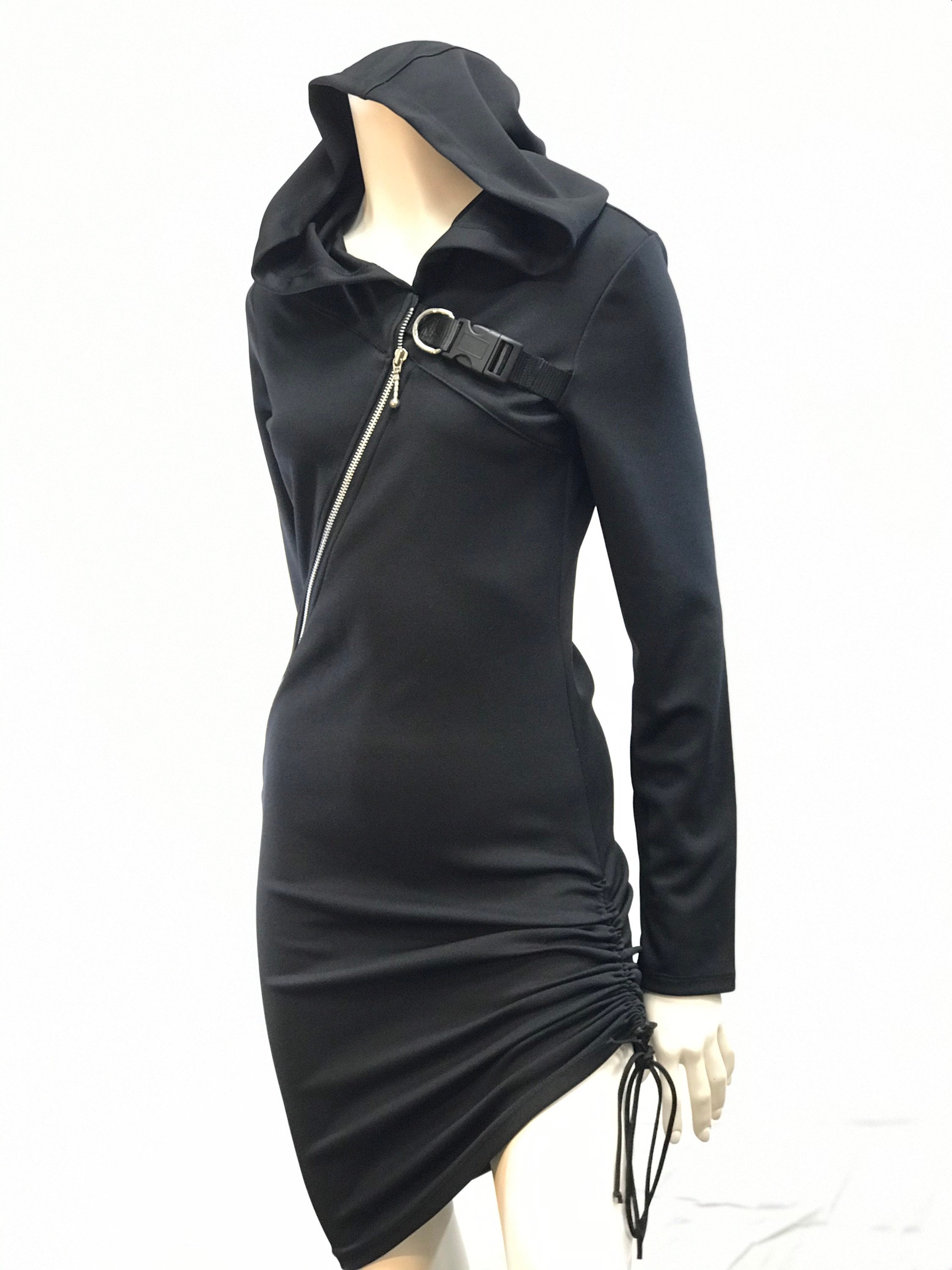 Techwear Hoodie Mini Dress Cyberpunk Gothic Futuristic | Etsy