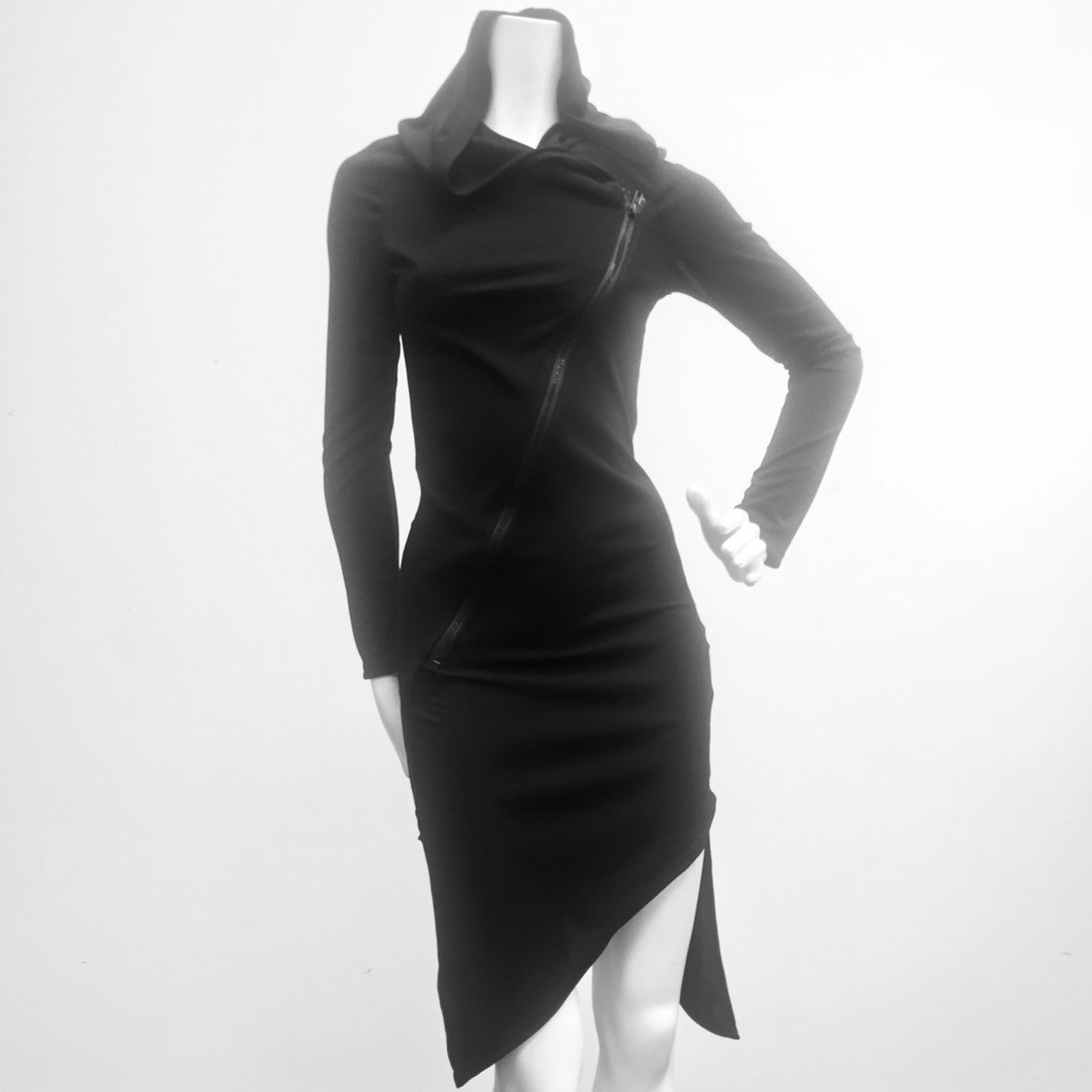 Techwear Dress Cyberpunk Hoodie Mini Dress Gothic Futuristic - Etsy