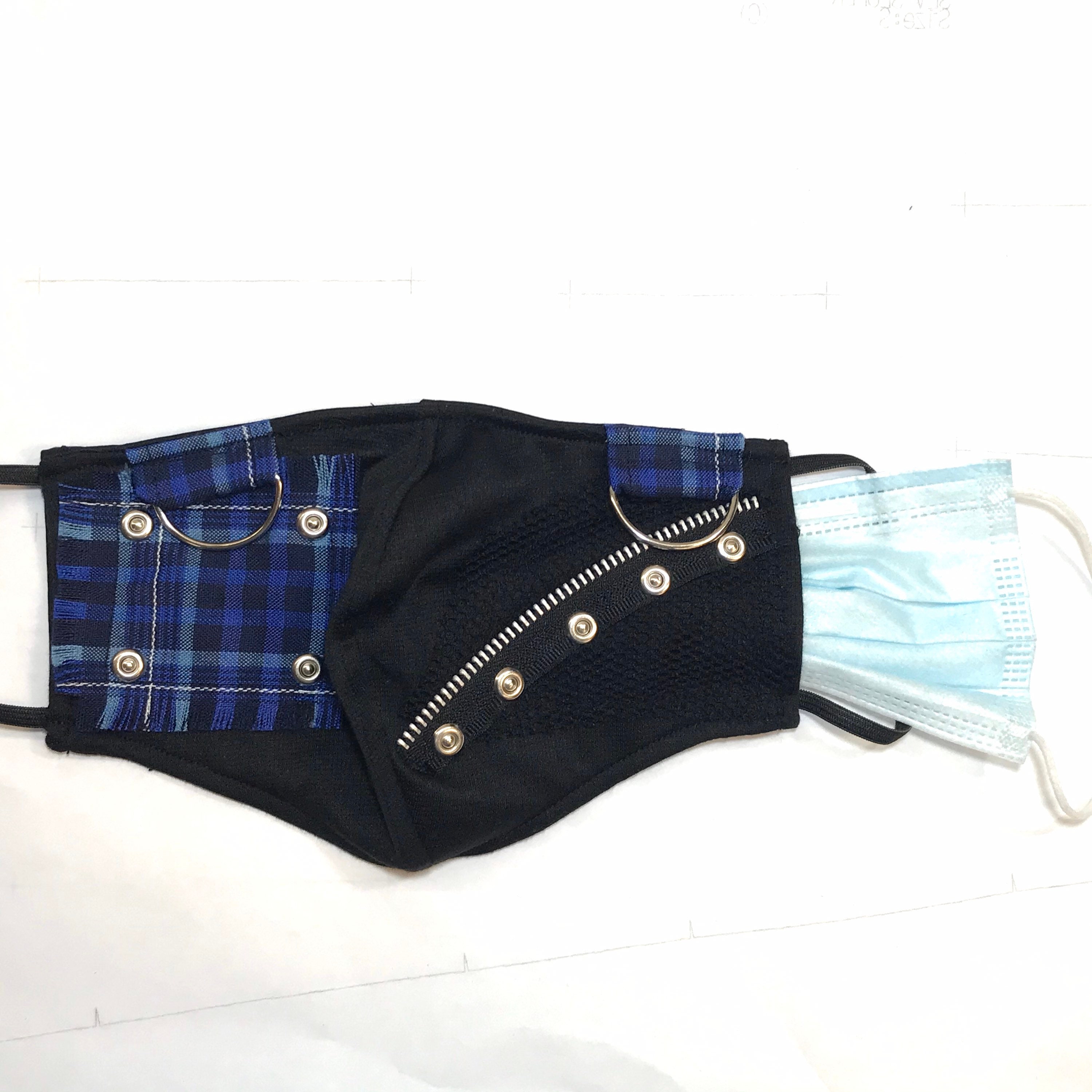 Punk Gothic Rag Plaid 2 Layers Fabrics Re-useable Face Mask | Etsy