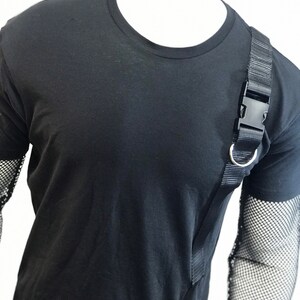 Techwear Gothic Fishnet Sleeves Tshirt Steampunk Rave Dance - Etsy