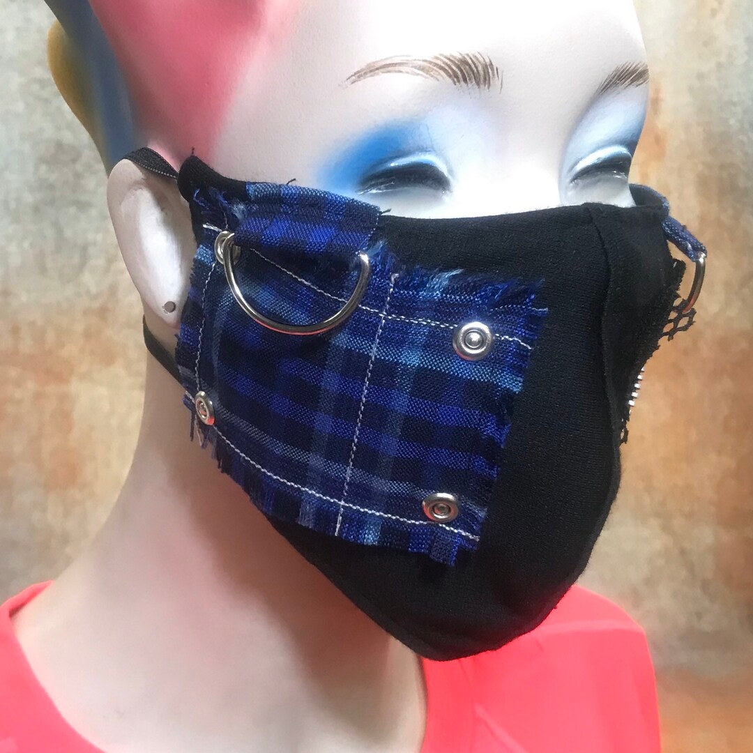 Punk Gothic Rag Plaid 2 Layers Fabrics Re-useable Face Mask - Etsy