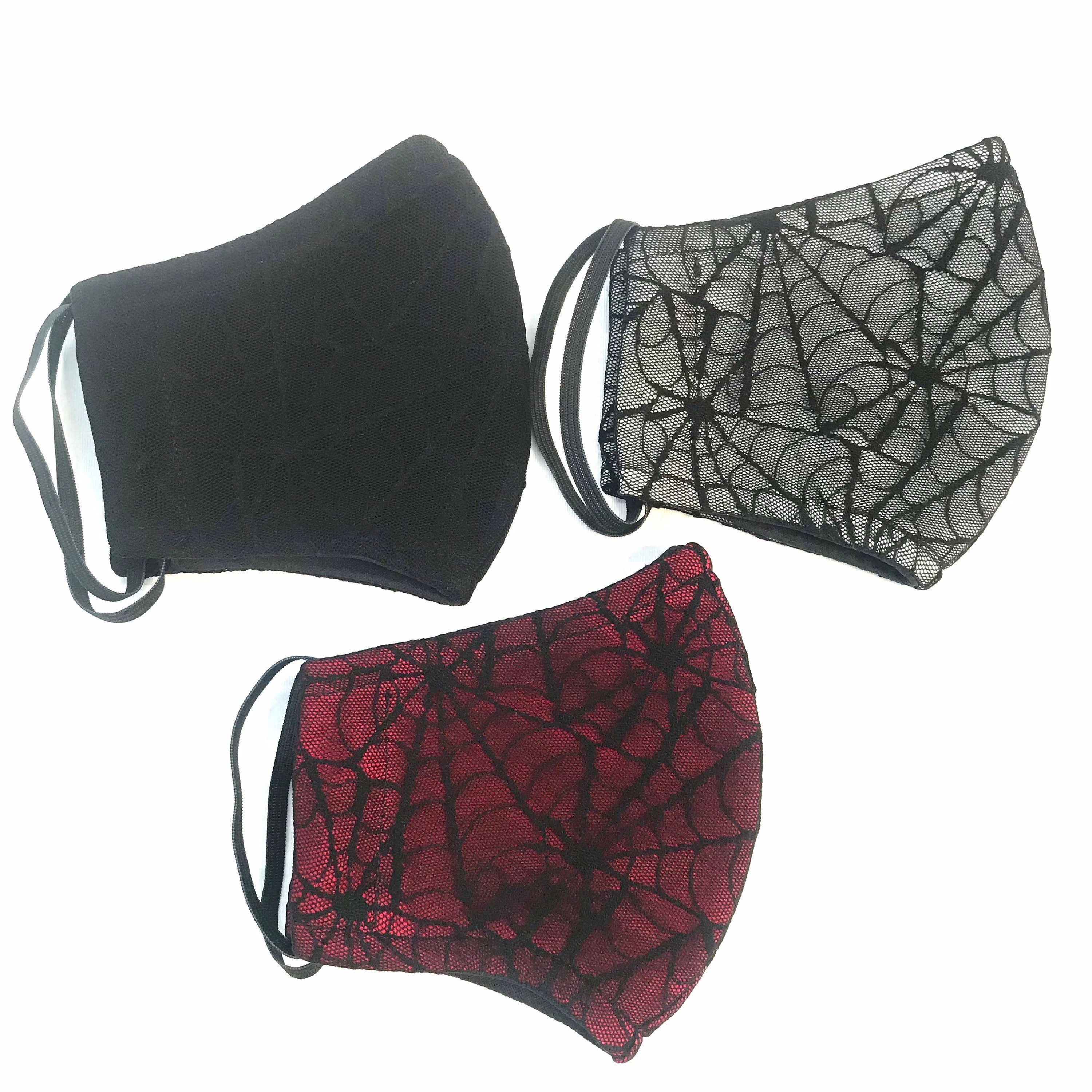 Gothic Spiderweb Face Mask With Nose Wire & Pockets for Insert - Etsy