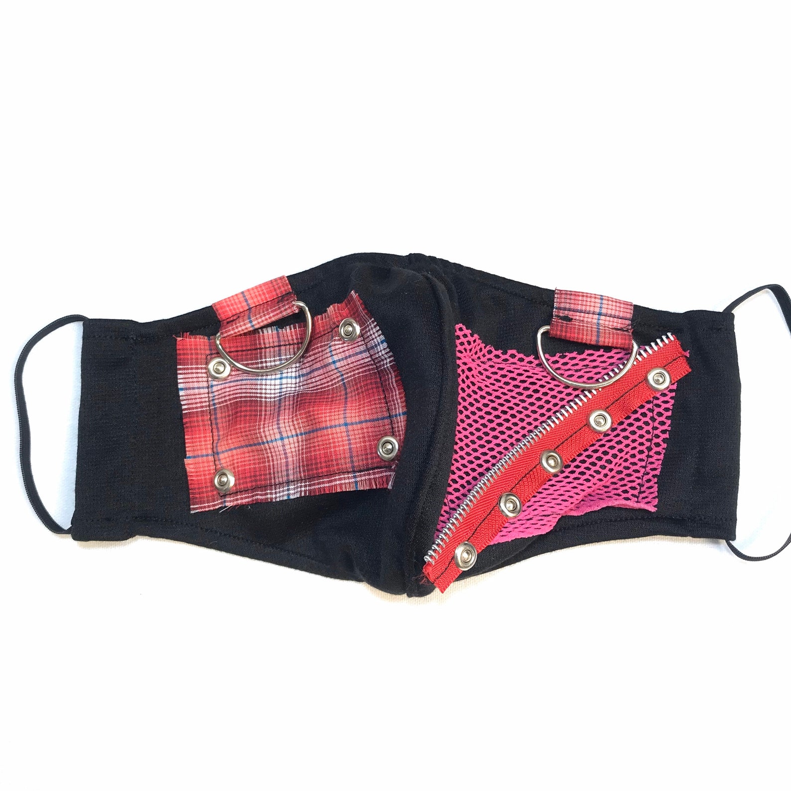 Punk Gothic Rag Plaid 2 Layers Fabrics Re-useable Face Mask | Etsy