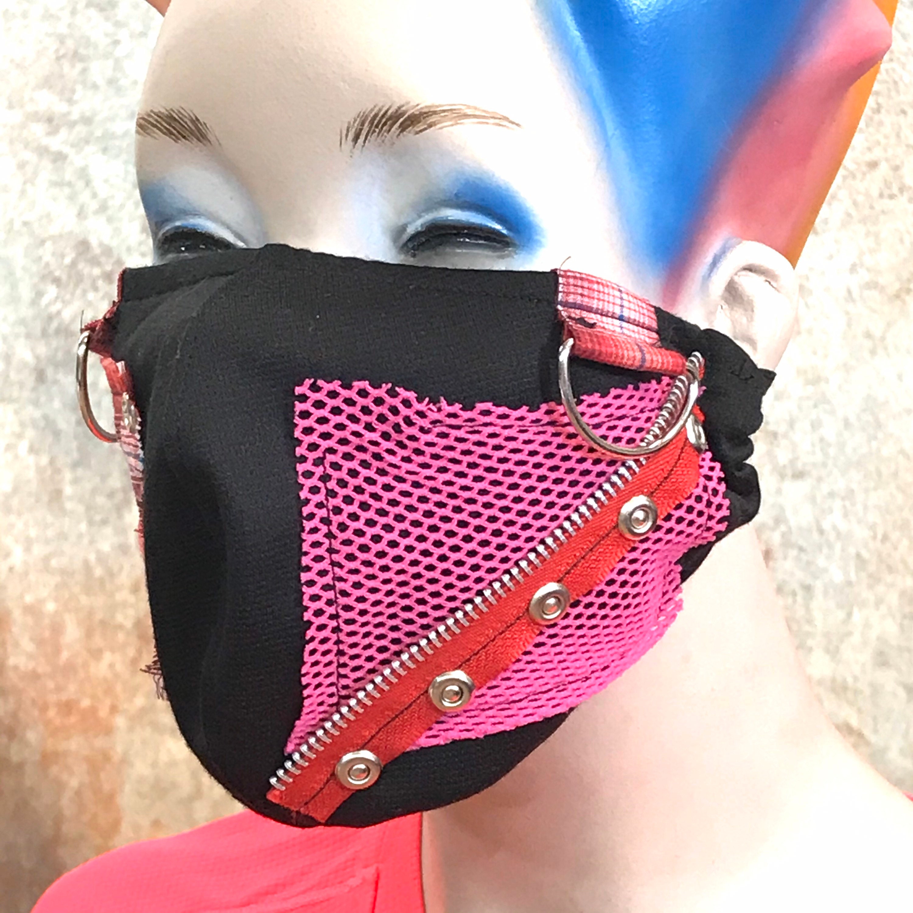 Punk Gothic Rag Plaid 2 Layers Fabrics Re-useable Face Mask | Etsy