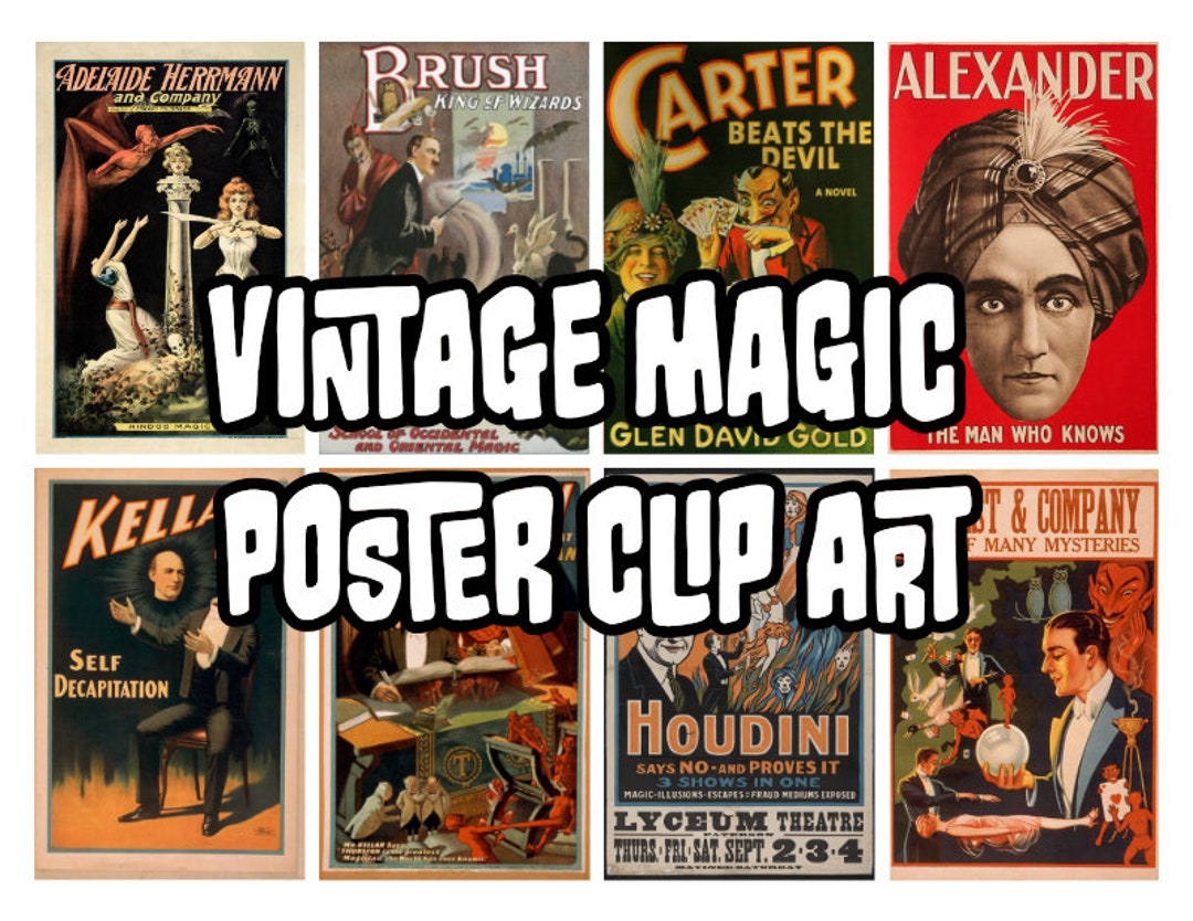 Vintage Magic Poster Clip Art - Printable File - Instant Download - Etsy