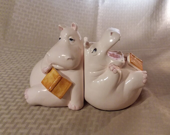 Fitz and Floyd Hippo Bookends - Etsy