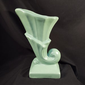Large Cornucopia Vase in Mint Green - Etsy