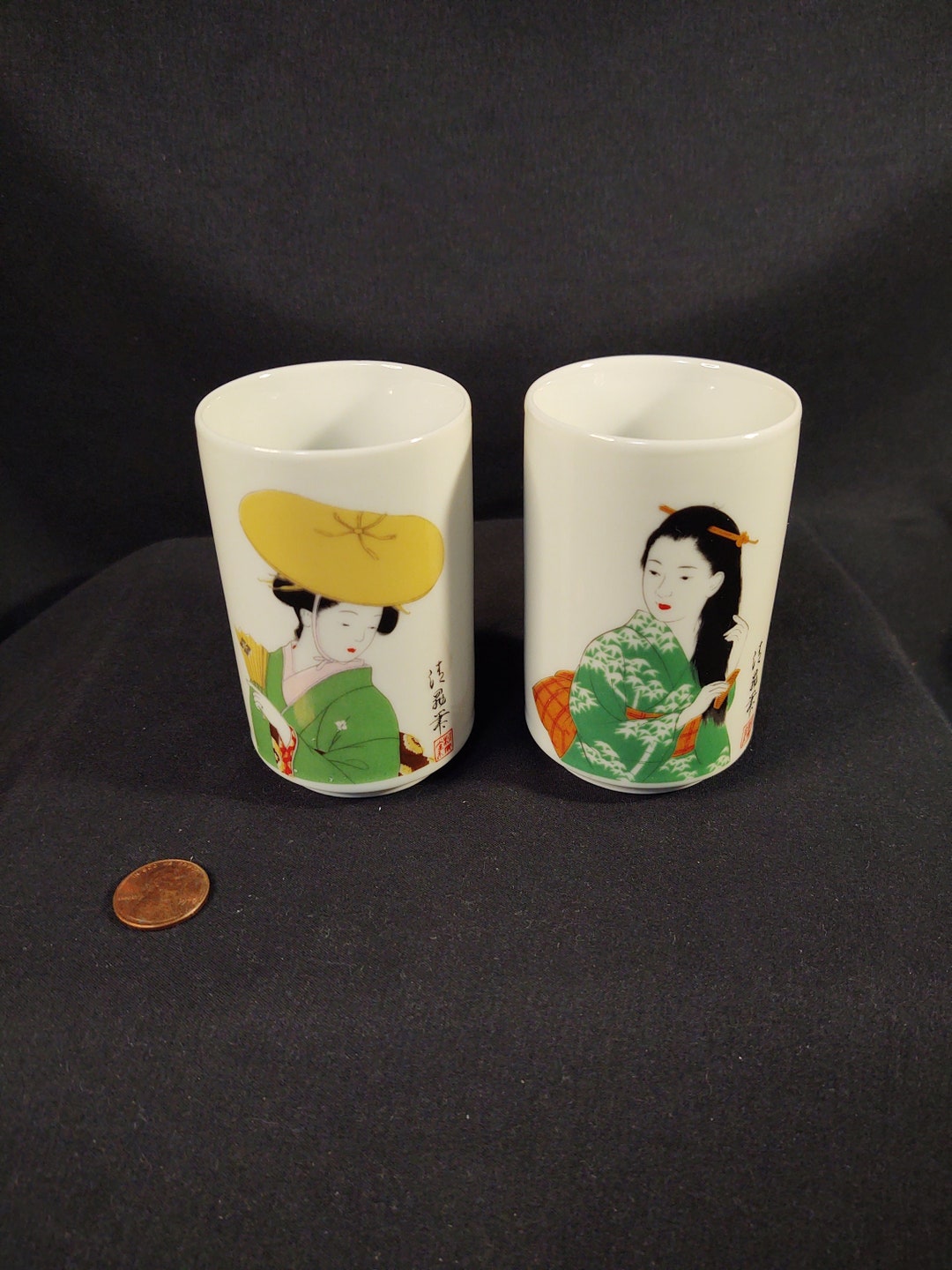Geisha Girl Ceramic Sake Cups - Etsy