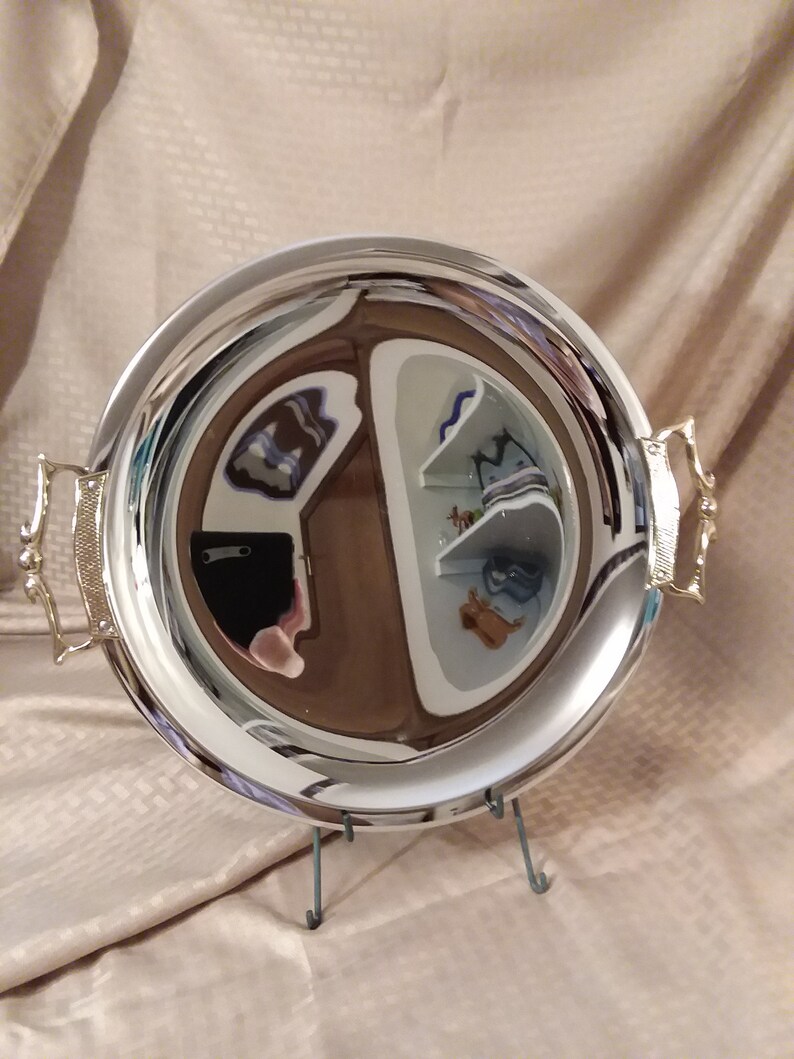 Kromex Round Tray With Handles - Etsy