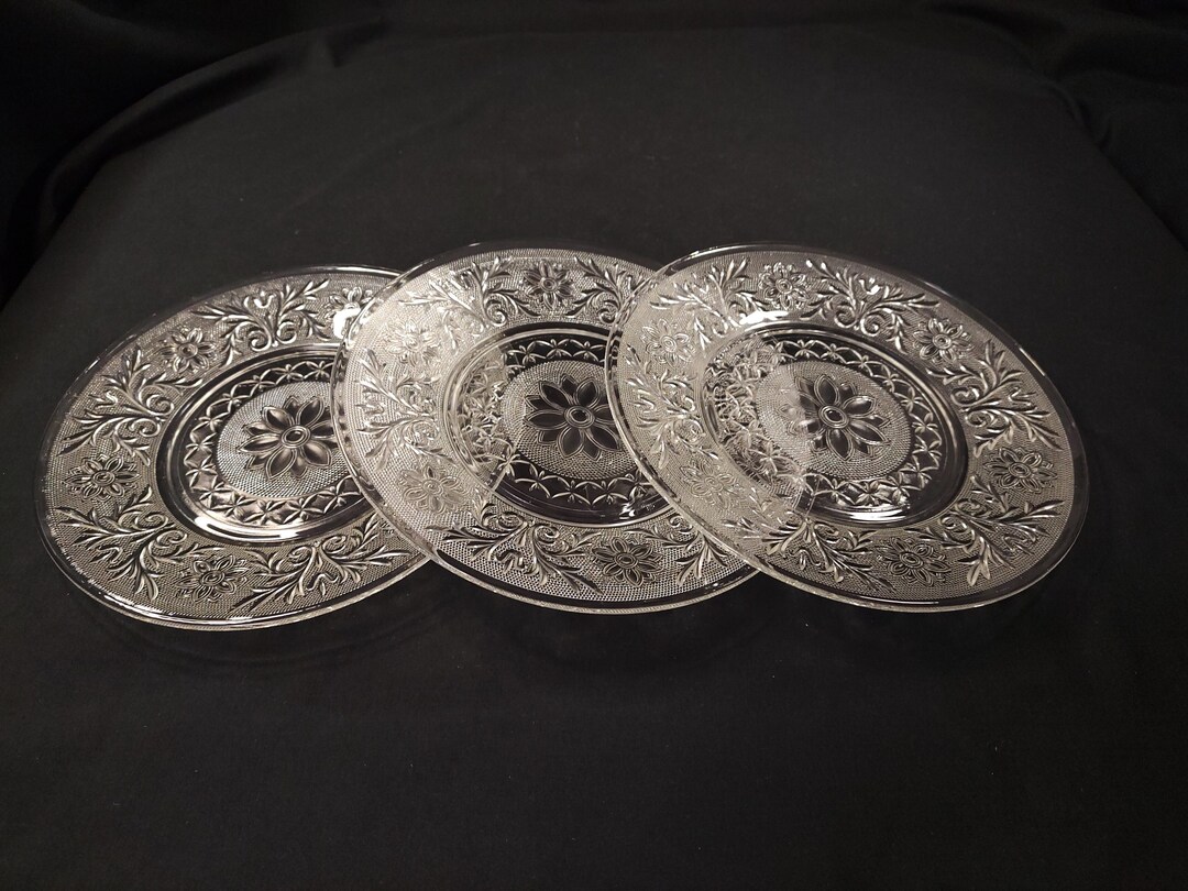 Clear Tiara Sandwich Luncheon Plate Trio - Etsy