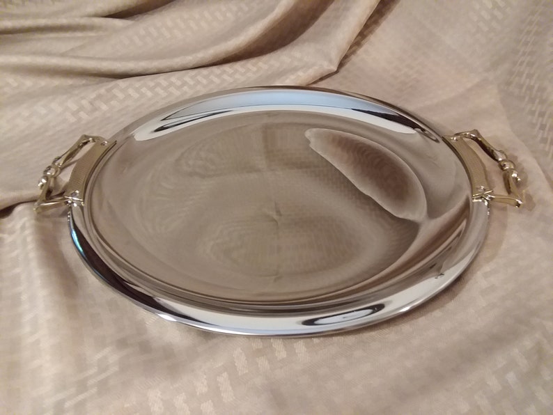 Kromex Round Tray With Handles - Etsy