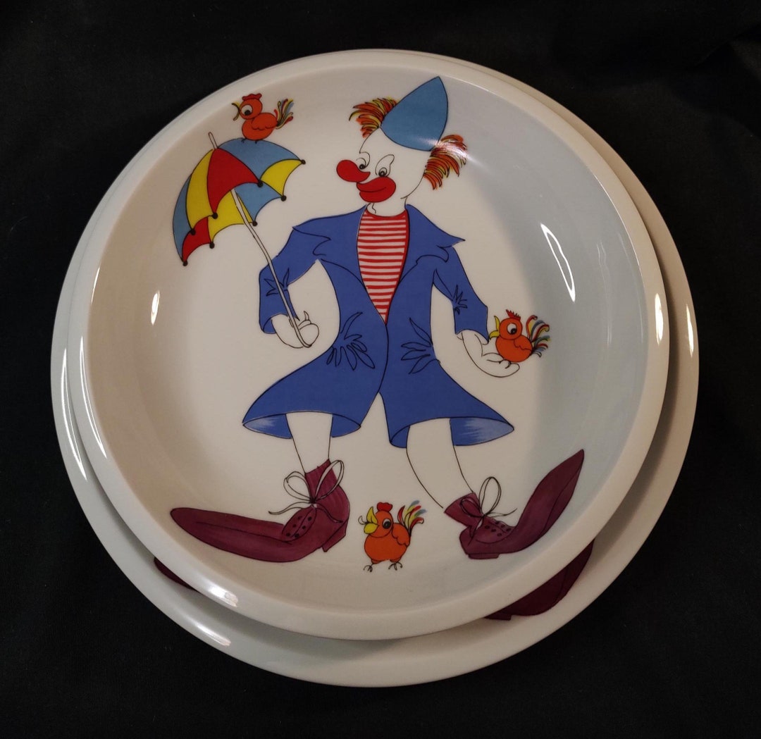 Spal Porcelanas Clown Plate & Bowl Set - Etsy