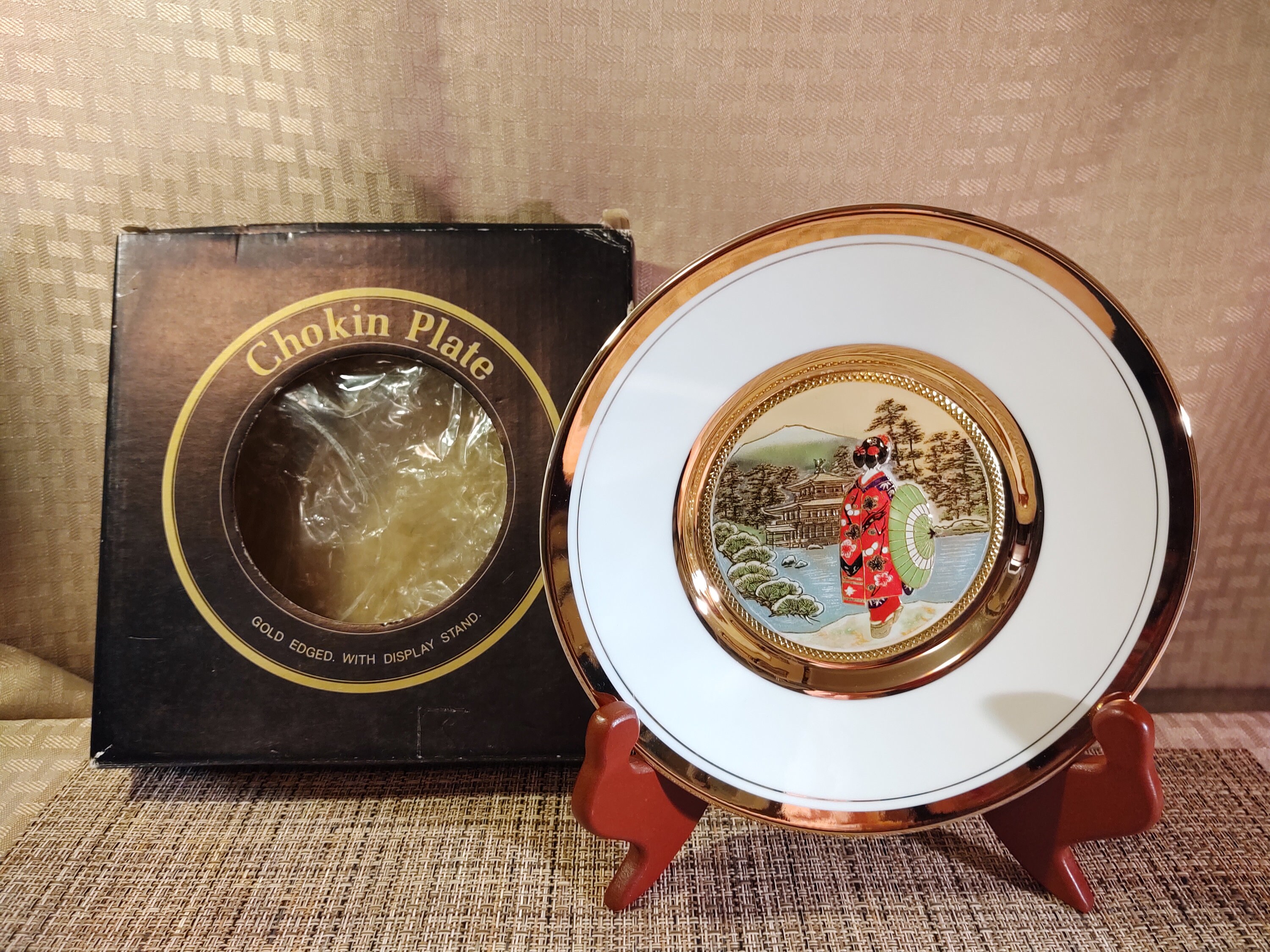 Chokin Plate With Geisha Girl - Etsy UK