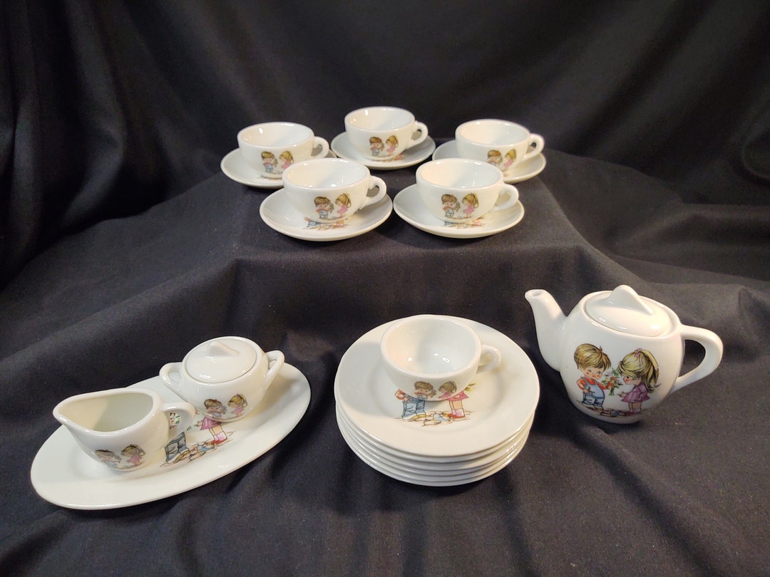 Grantcrest 21 Piece Porcelain Toy Tea Set - Etsy