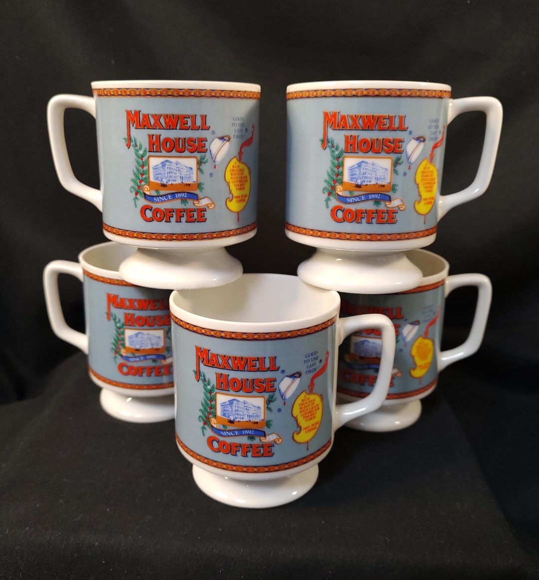 Maxwell House Pedestal Coffee Cups Set of 5 - Etsy