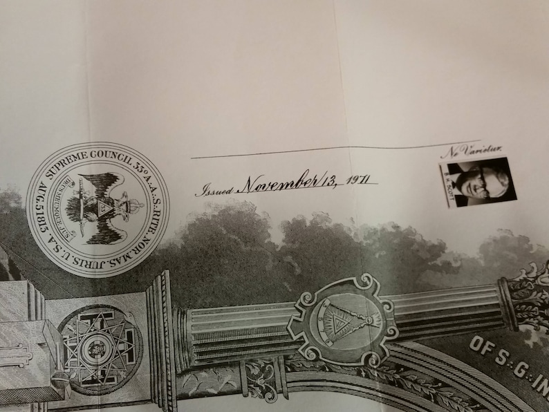 Masonic A.A. Scottish Rite Supreme Council Certificate With | Etsy