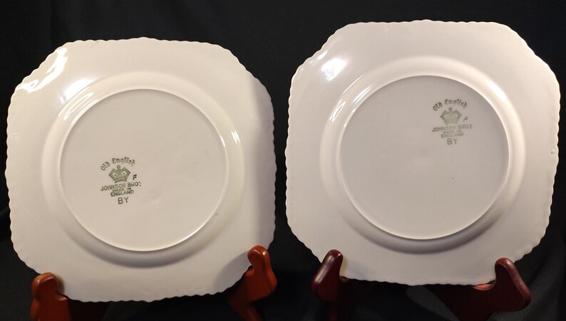 Johnson Bros. Old English Square Salad Plate Pair - Etsy