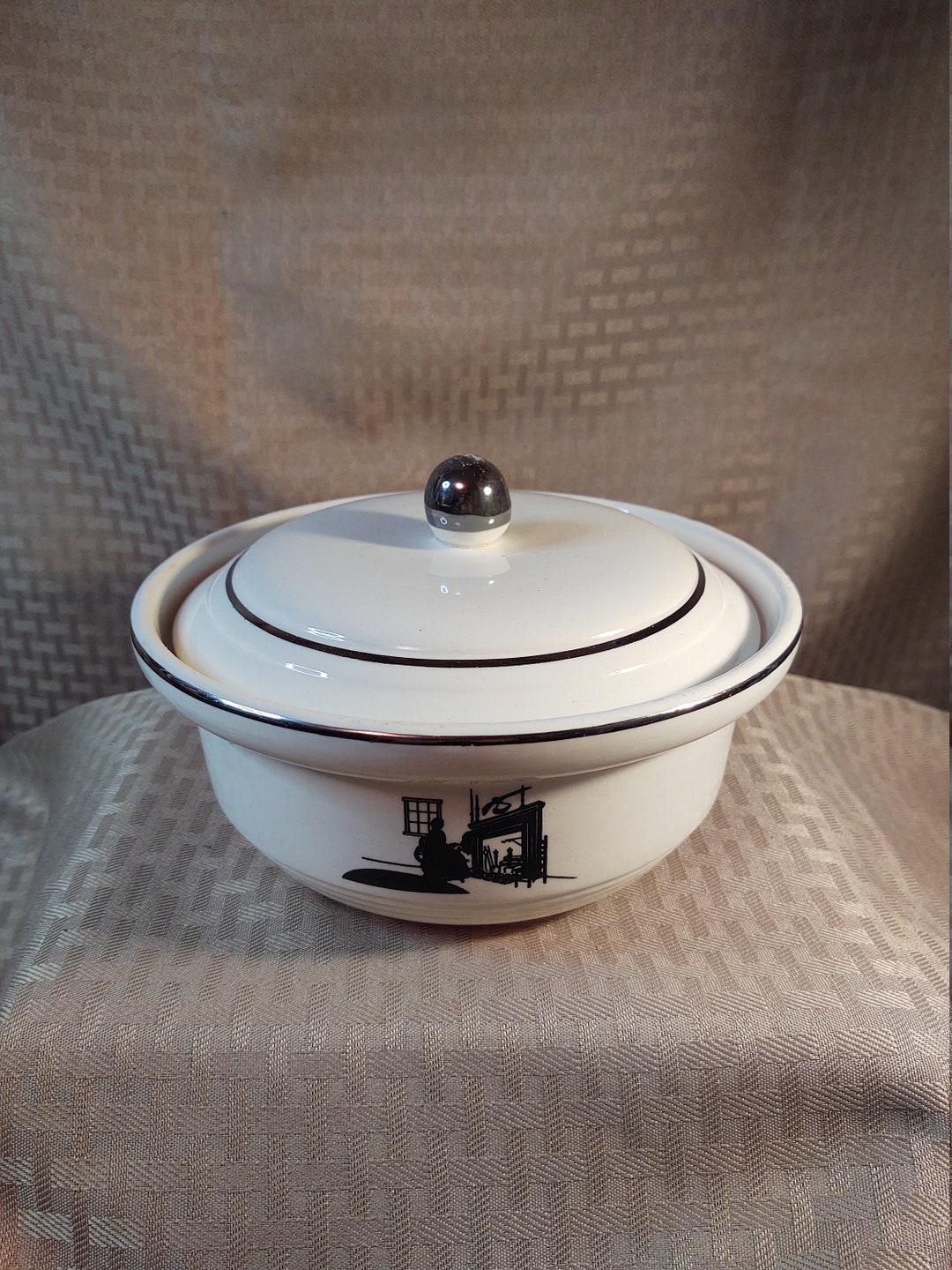 Harker Pottery Modern Age Covered Bowl - Etsy