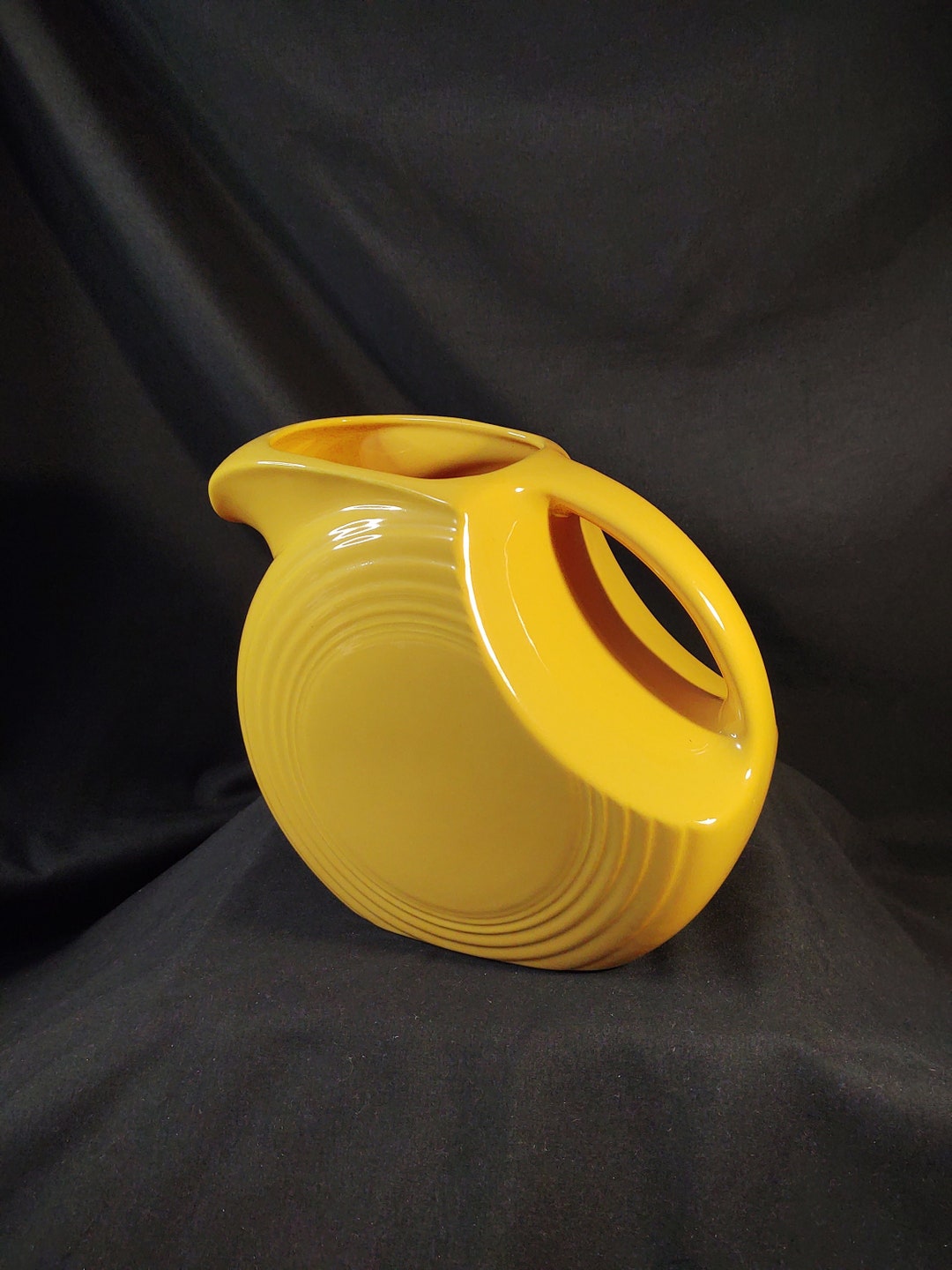 Fiesta Ware Yellow Disc Pitcher - Etsy
