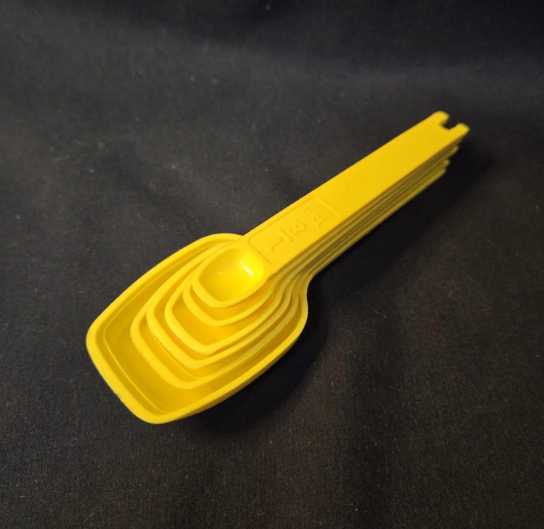 Tupperware Yellow Measuring Spoons Set of 6 - Etsy