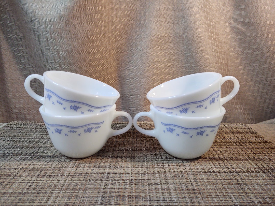 Corning Morning Blue Tea Cups Set of 4 - Etsy