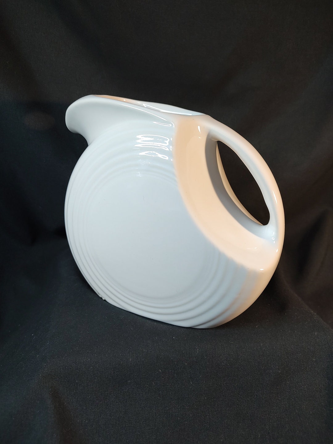 White Fiesta Ware Disc Pitcher - Etsy