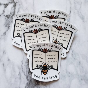 I'd Rather Bee Reading Sticker/decal - Etsy