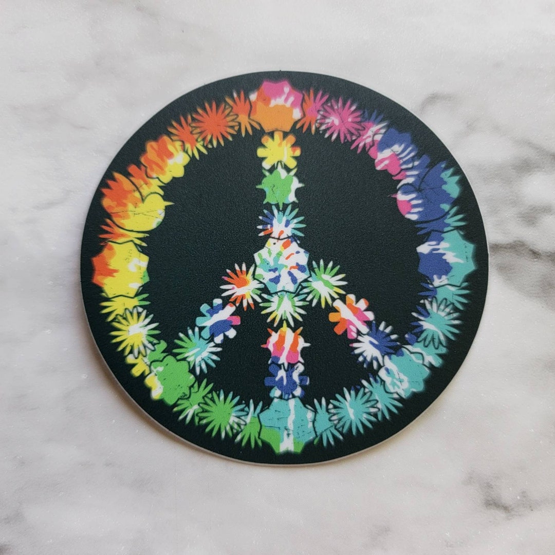 Rainbow Floral Peace Sign Sticker/decal - Etsy