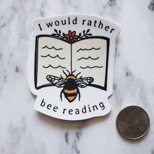 I'd Rather Bee Reading Sticker/decal - Etsy