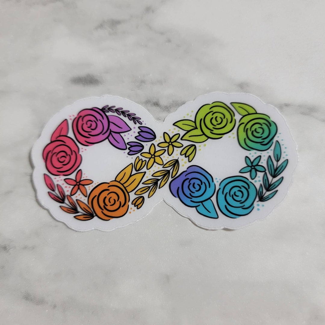 Neurodiversity/adhd/autism Floral Infinity Clear Sticker/decal - Etsy