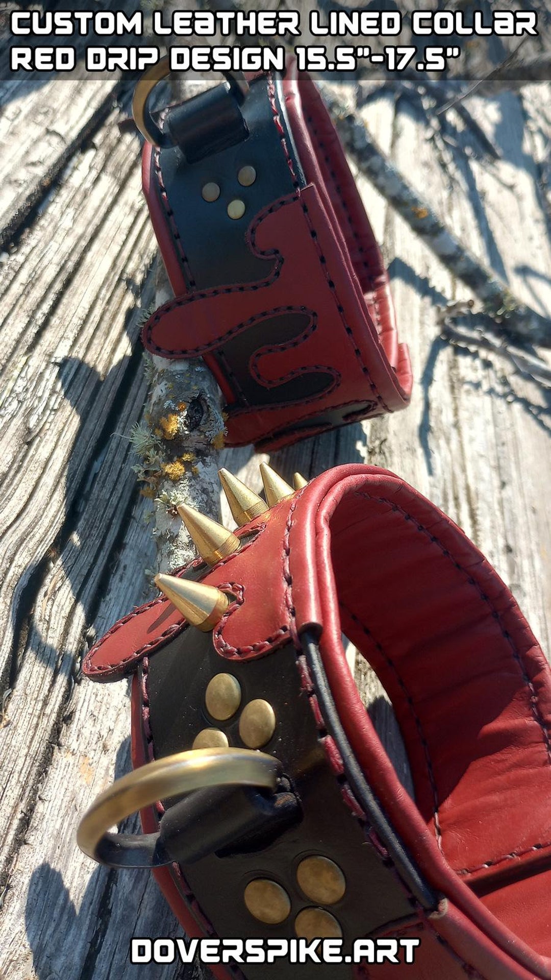 Leather Lined Collar, Dripping Layers, Custom Designs - Etsy