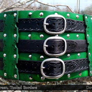 Leather Kidney Belt, Triple Belt, Multiple Styles and Colors - Etsy